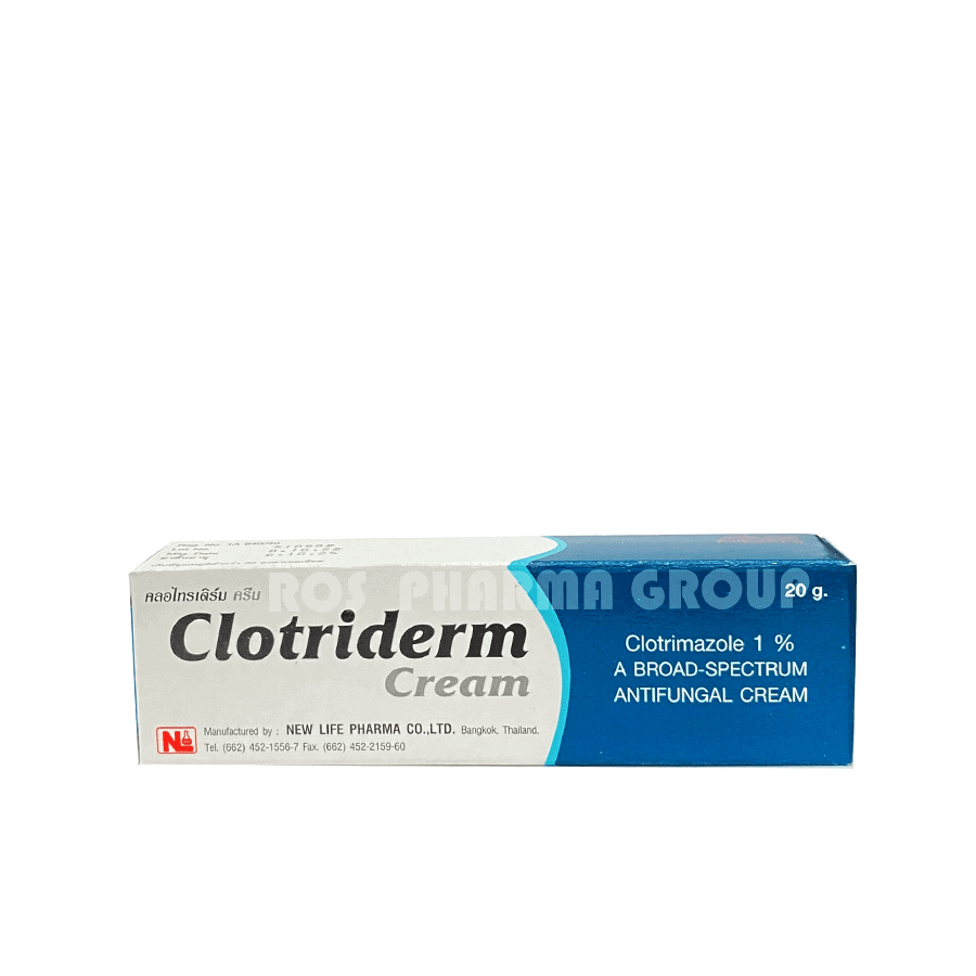 CLOTRIDERM CREAM 20 G - ร้านขายยาปลีก-ส่ง ROS Phama Group